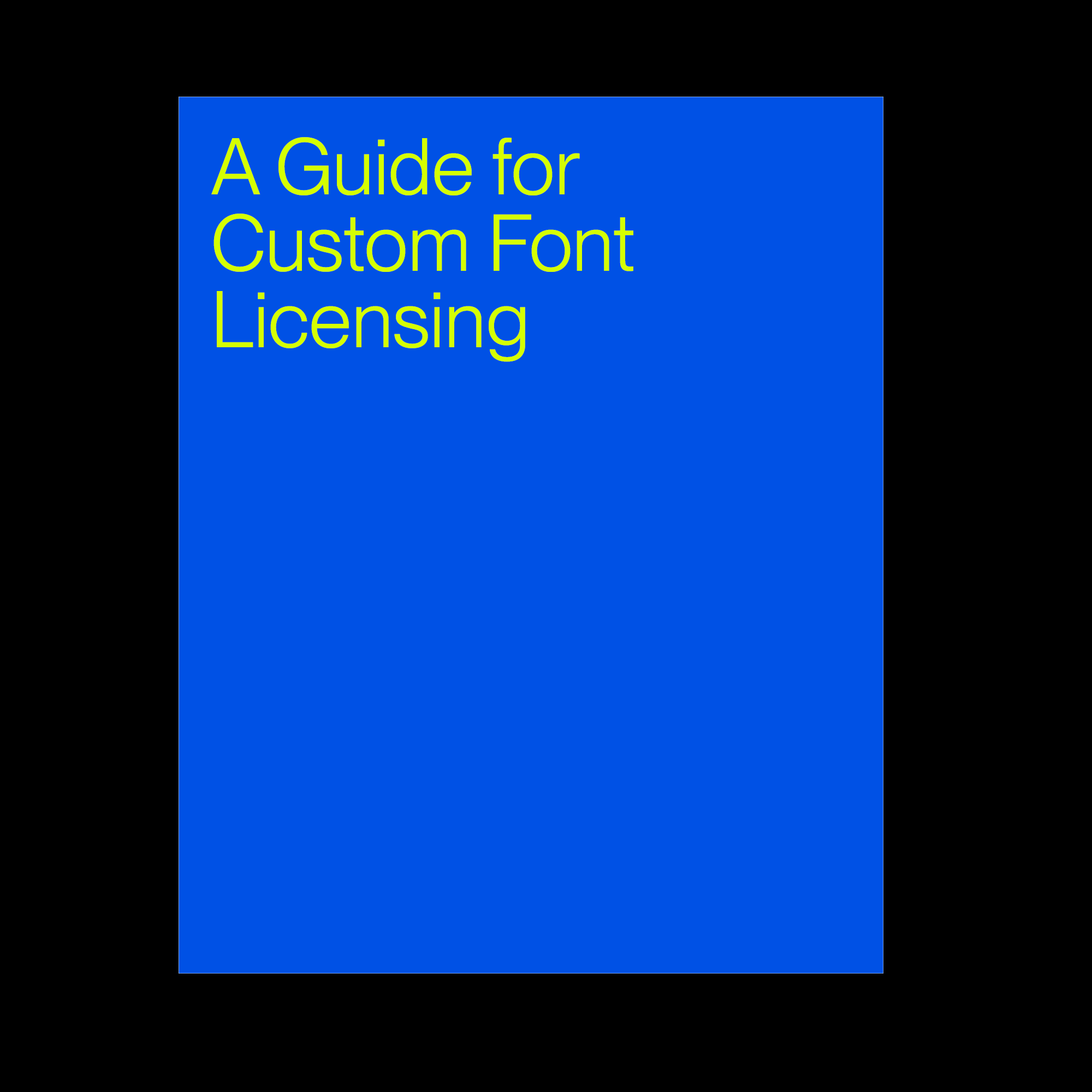 A Guide to Customised Font Licensing - (Coming Soon) – T1 Foundry